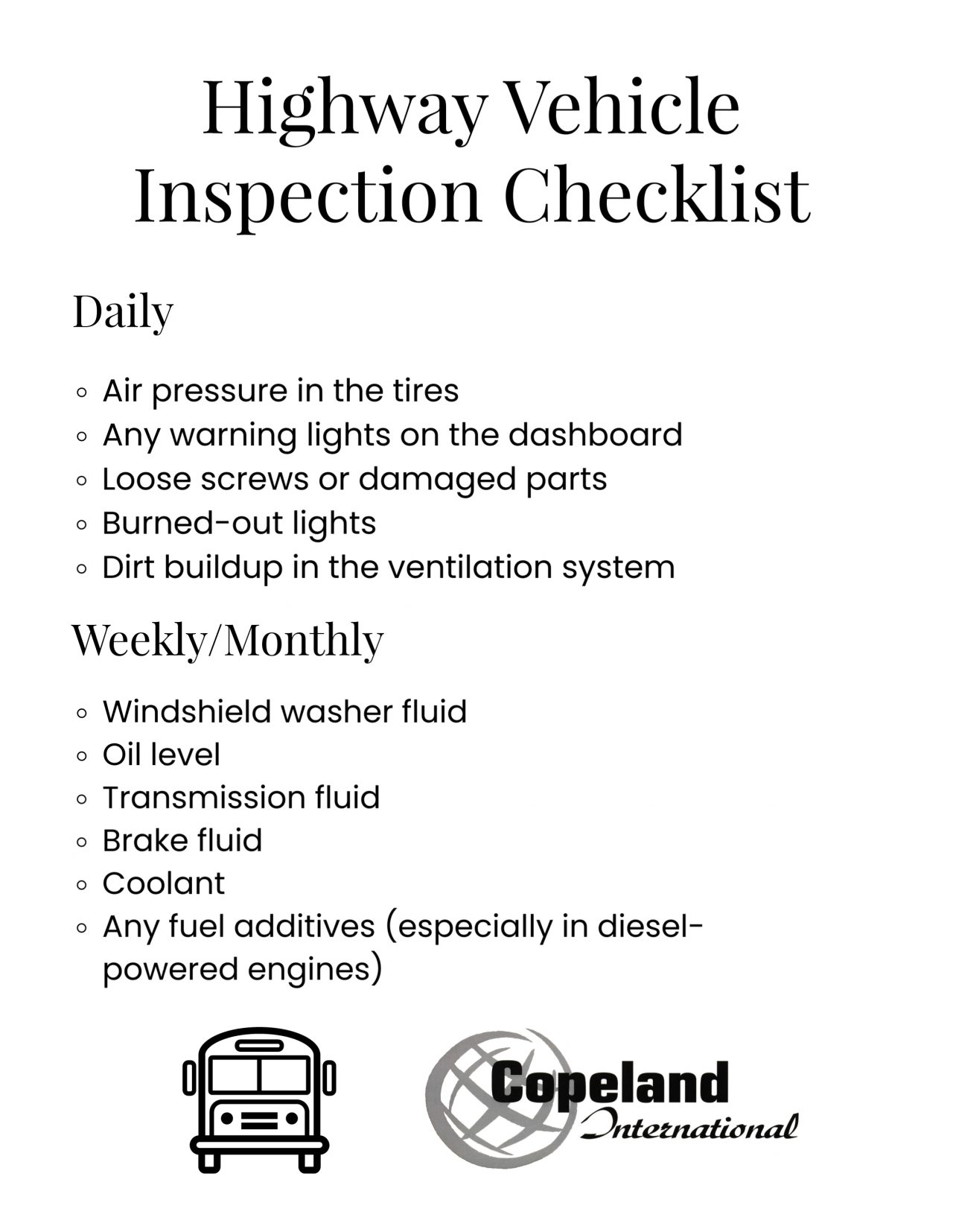 Maintaining Your On-Highway Vehicles | Copeland International, Houston